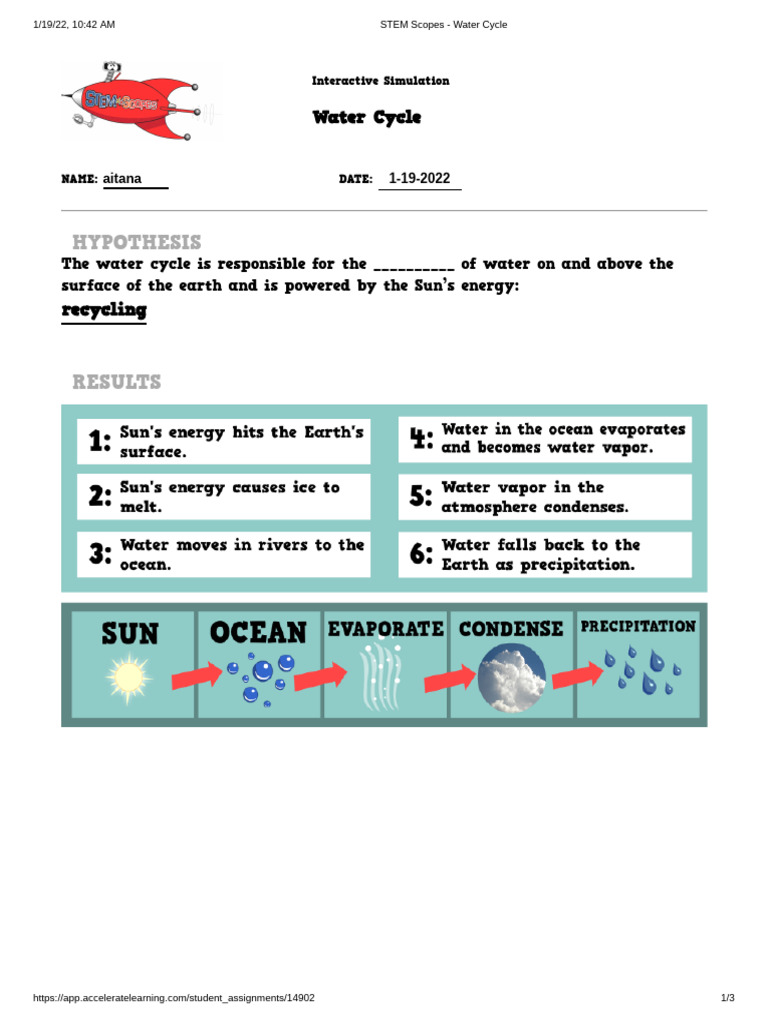 Water Cycle Exploration for Students | PDF