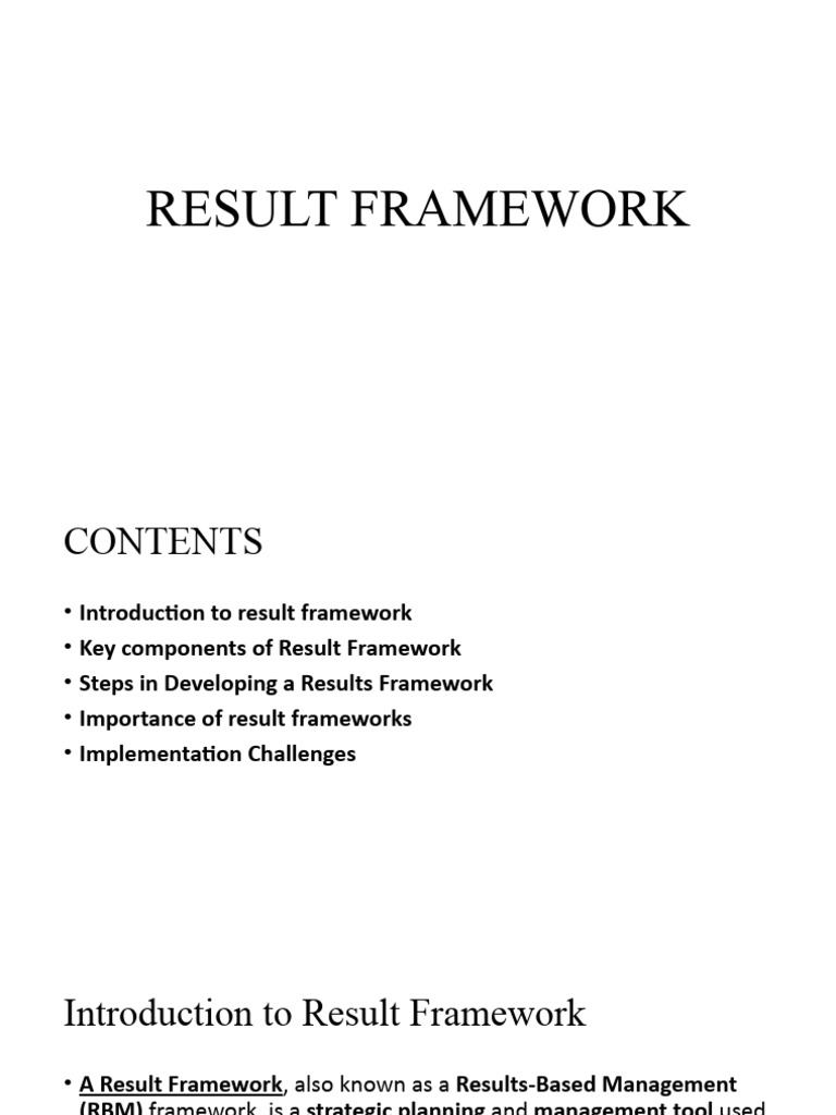 Result Framework | PDF | Performance Indicator | Maternal Death