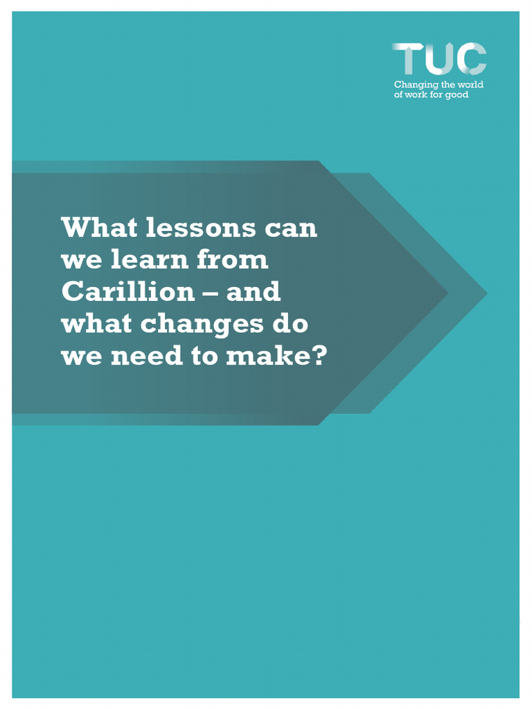 Lessons From Carillion Report | PDF | Employment | Takeover Lessons From Carillion Report | PDF | Employment | Takeover
