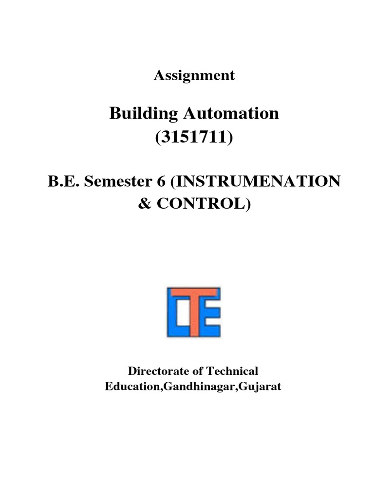 Assignments-3151711 Building Automation | PDF | Building Automation ...