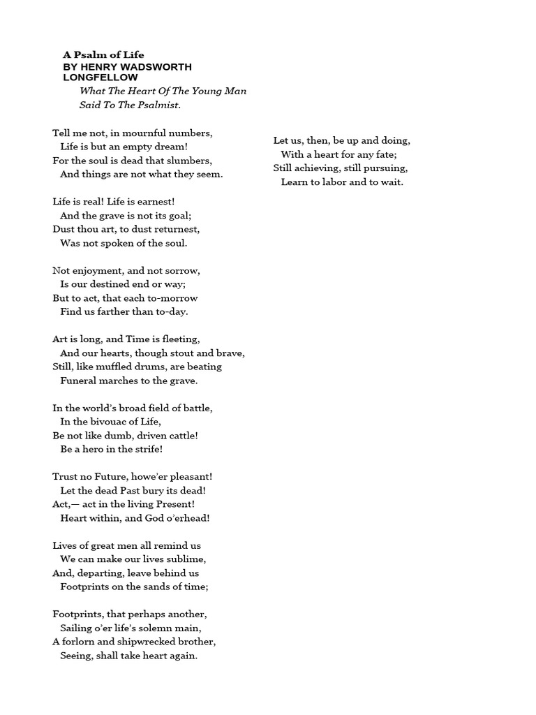 A Psalm of Life | PDF