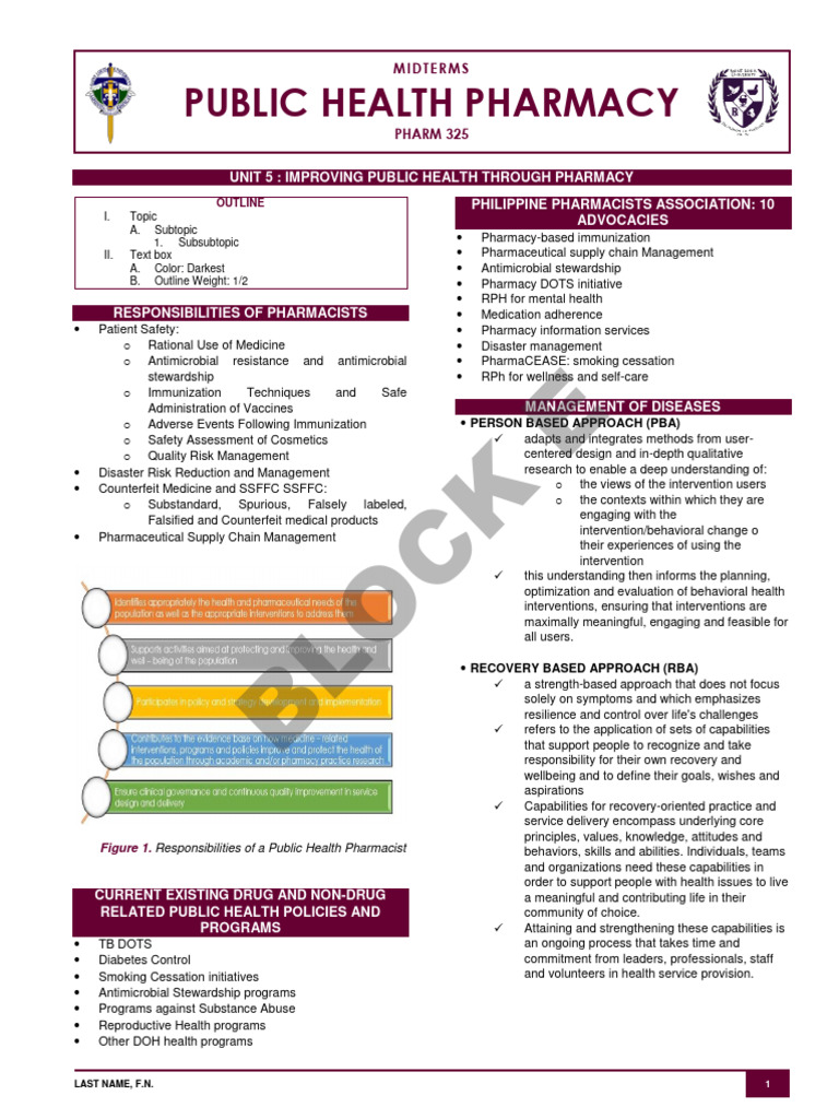 325 Unit 5 Pdf Pharmacy Public Health