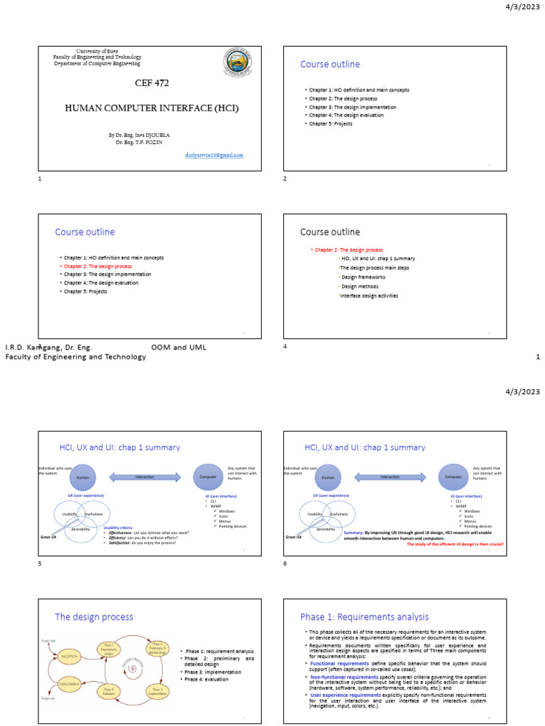 CEF 472 HCI Chap 2 The Design Process Students Version | PDF | Human ...
