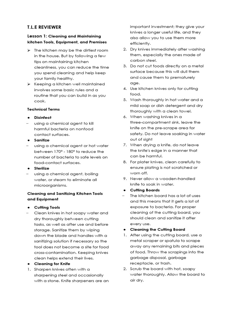 T.L.E REVIEWER (q1) | PDF