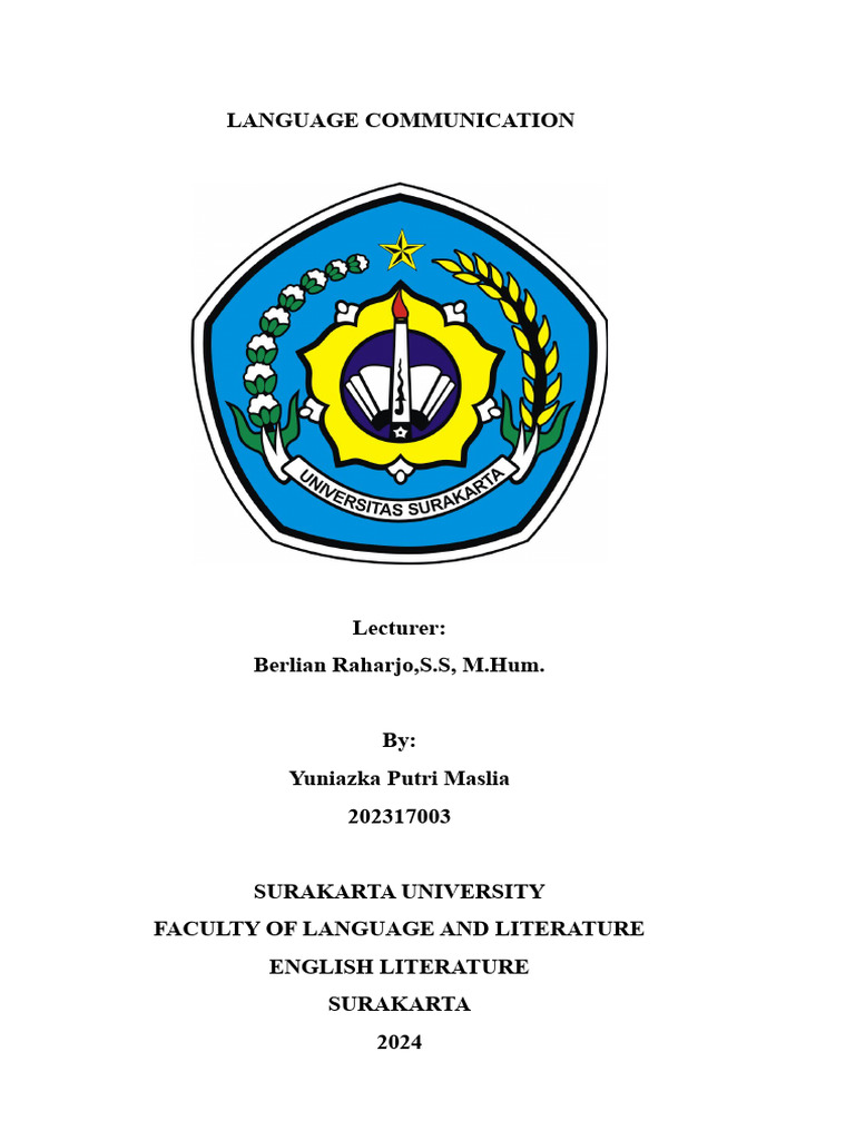LANGUAGE COMMUNICATION by YUNIAZKA PUTRI MASLIA | PDF | Communication | Information