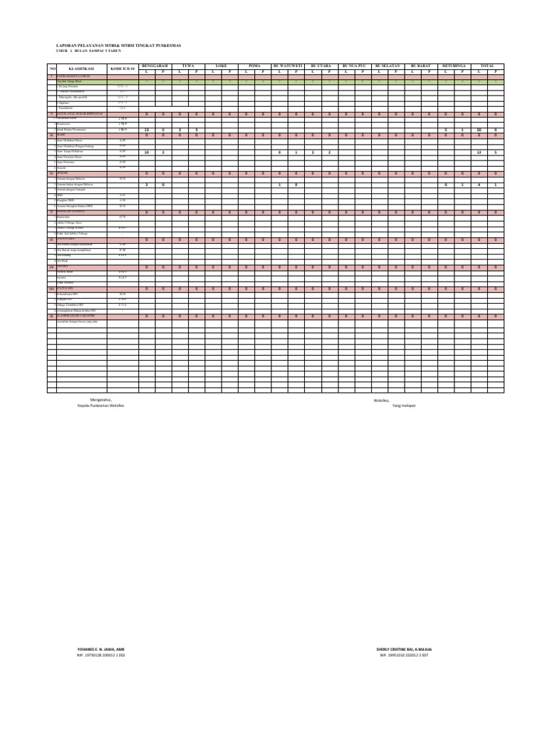 Form Lap - Mtbs Balita 2 BLN - 5 THN | PDF