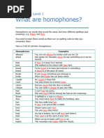 Homophones for Grade 4 Students | PDF
