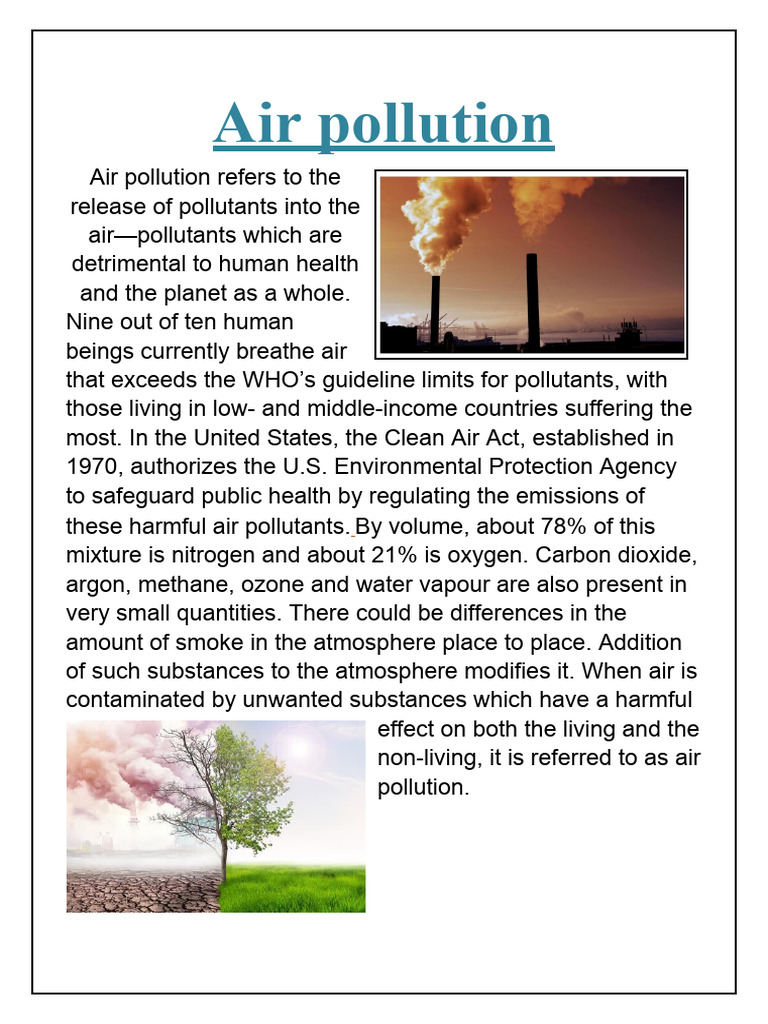 Air Pollution | PDF | Air Pollution | Atmosphere Of Earth