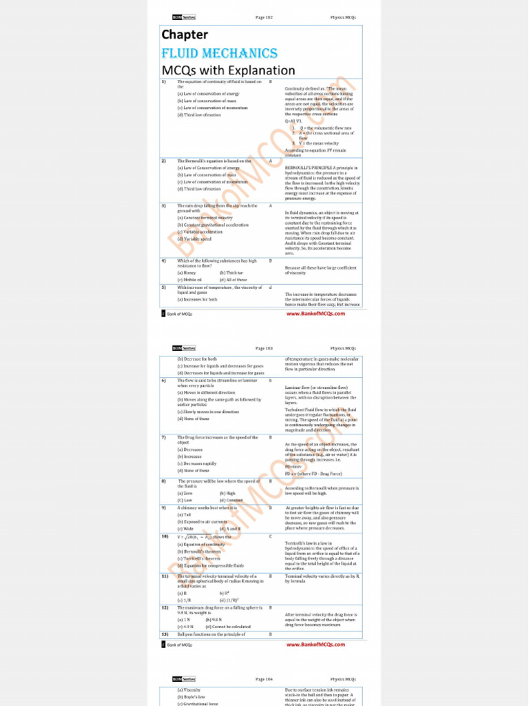 Fluid Dynamics Physics 11 | PDF