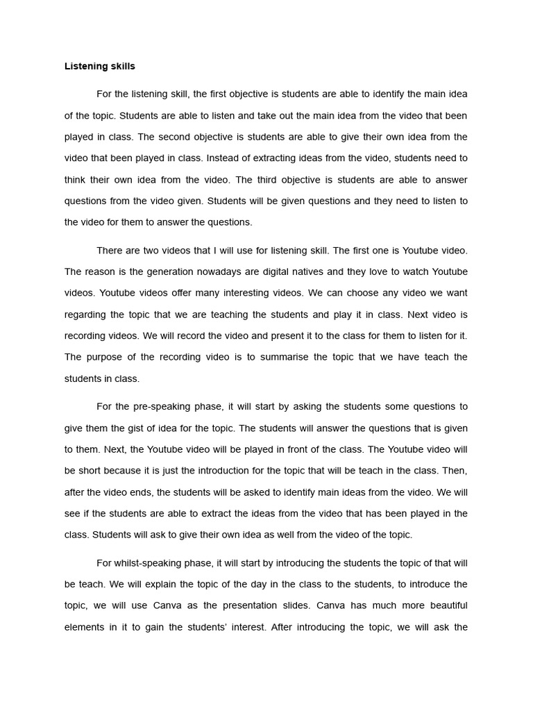 Listening Skills (TELL GRP Assignment) | PDF | Career & Growth