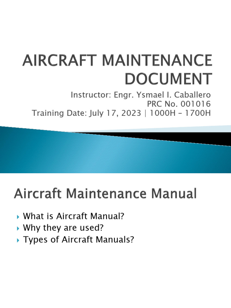 Aircraft Maintenance Document | PDF | Aviation