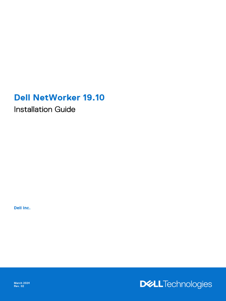 Dell NetWorker 19.10 Installation Guide | PDF | Installation (Computer ...