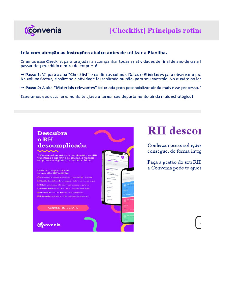 Convenia - Checklist - Principais Rotinas de DP para o Fim de Ano | PDF ...