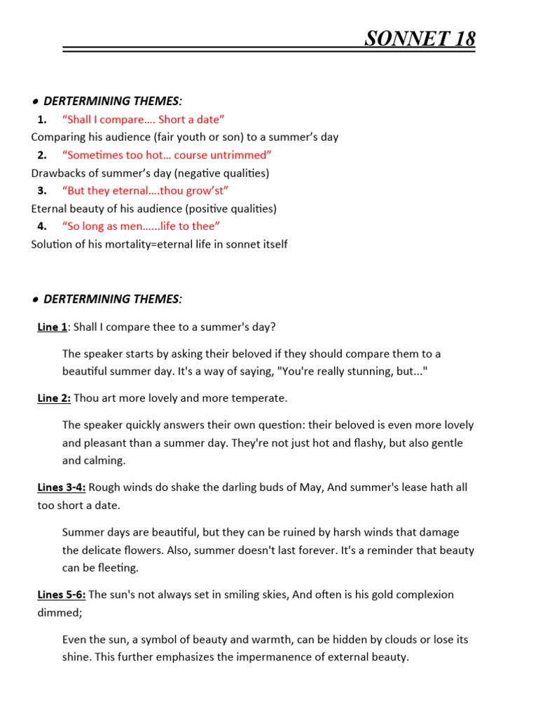 Sonnet 18 | Download Free PDF | Poetry | Shakespeare's Sonnets