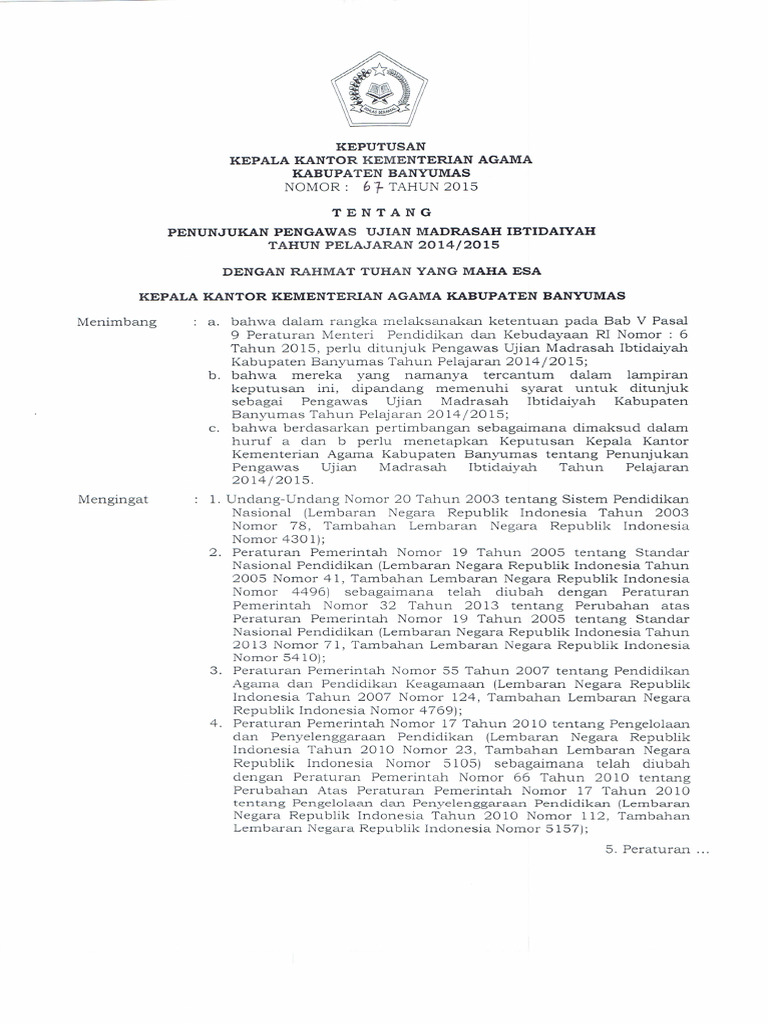 SK Pengawas Silang | PDF