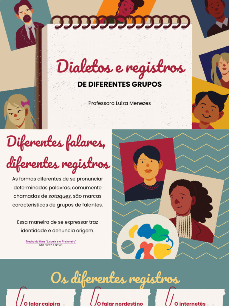 1 SÉRIE - Aula 02IF - Dialetos e Registros de Diferentes Grupos | PDF ...
