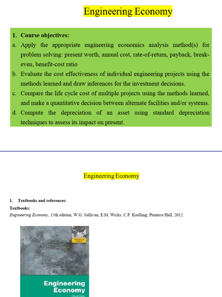 Chapter 1 Introduction To Engineering Economy | PDF | Engineering | Cost–Benefit Analysis