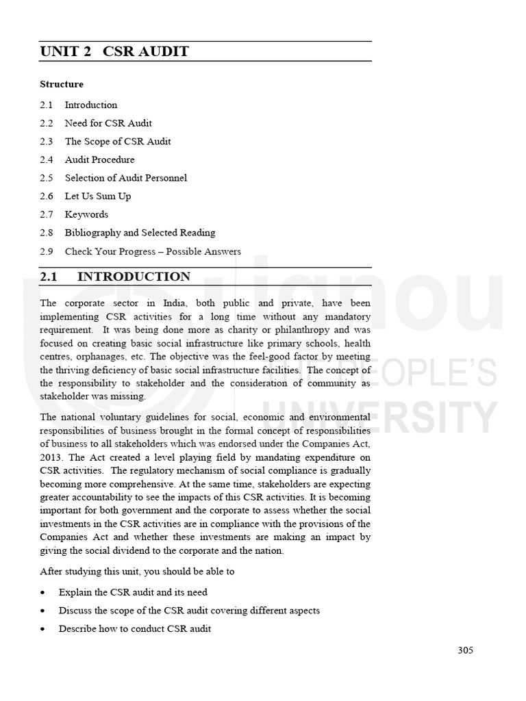 CSR AUDIT | PDF | Audit | Corporate Social Responsibility