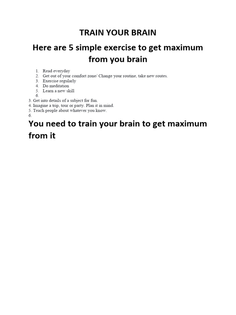 Train Your Brain | PDF