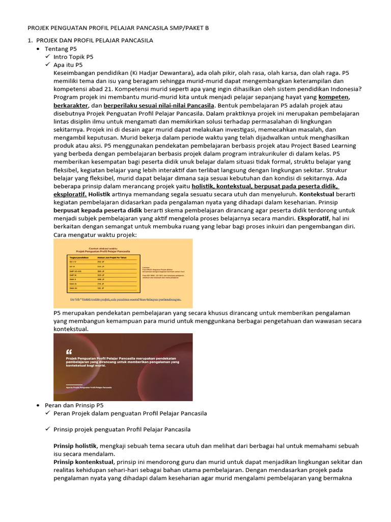 Projek Penguatan Profil Pelajar Pancasila SMP | PDF | Karier & Perkembangan