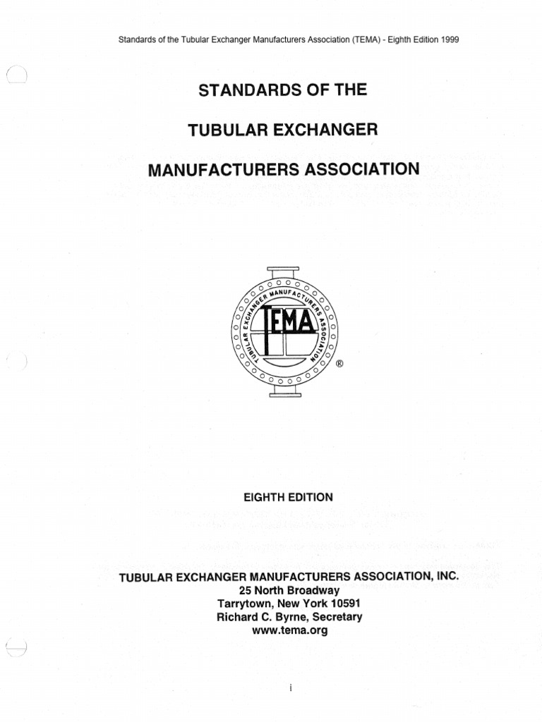 TEMA Standards - Eighth Edition 1999 | PDF