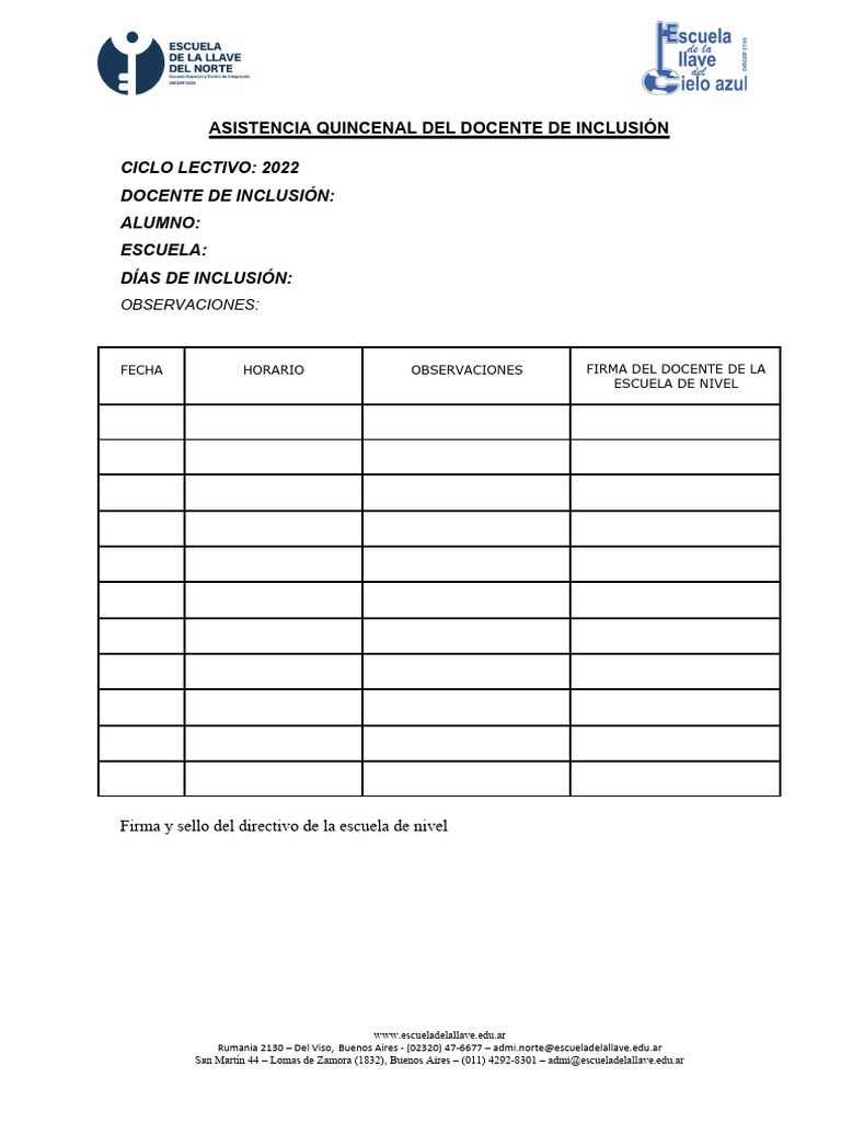Planilla Asistencia Quincenal | PDF