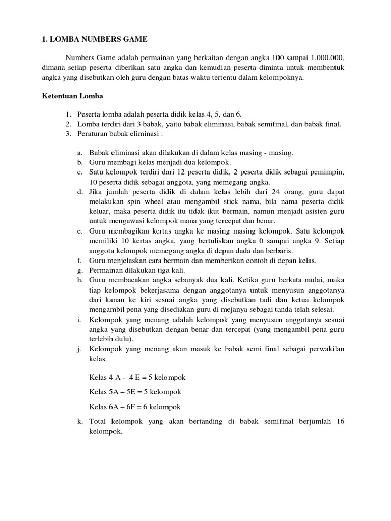 Juknis Lomba Kelas Besar | PDF | Olahraga & Rekreasi