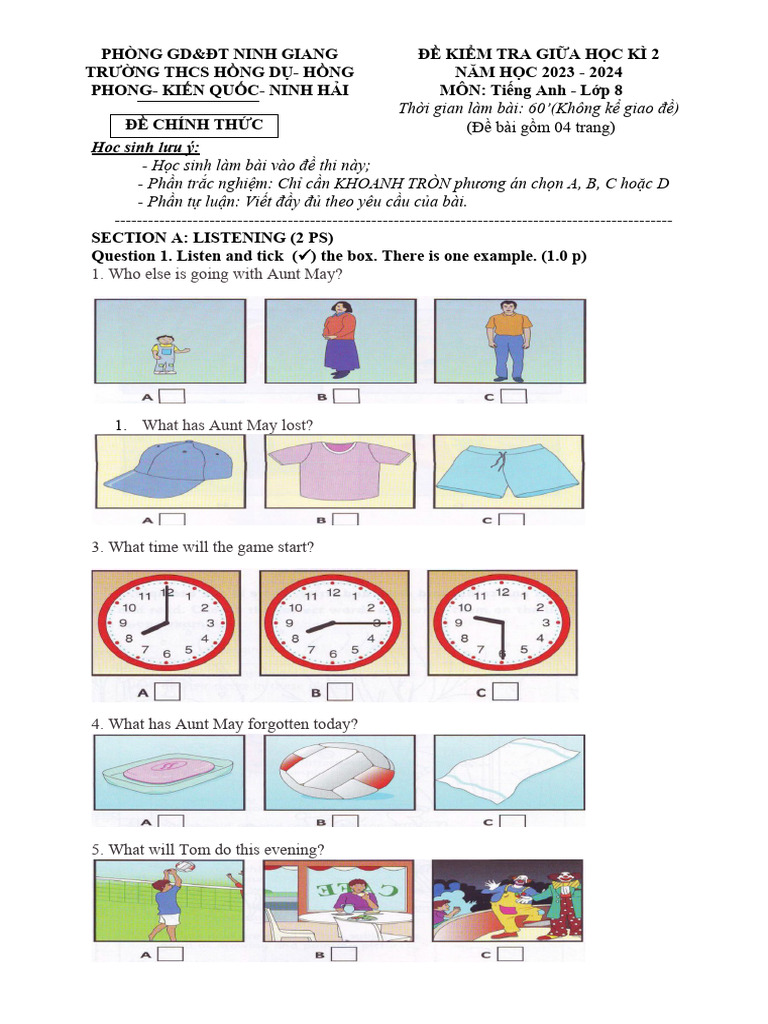 ĐỀ Kt GiỮa KÌ 2 Anh 8 Pdf Tsunami Water