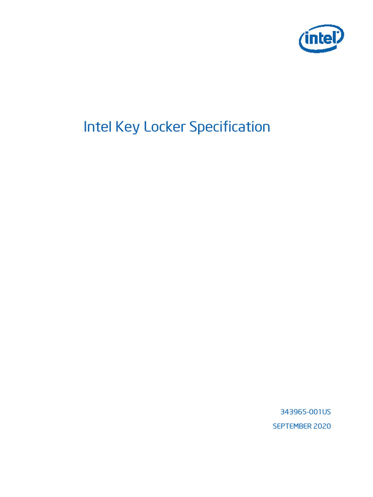 Intel Key Locker Specification | PDF | Encryption | Secure Communication