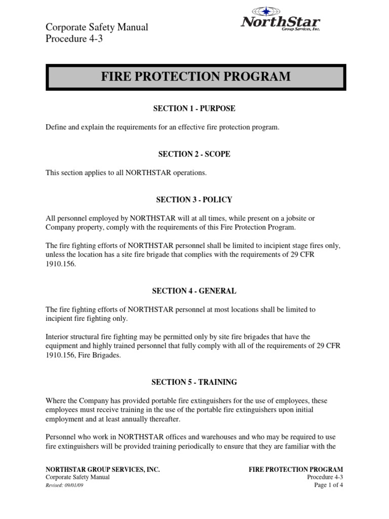 4-3 Fire Protection Program | PDF | Firefighting | Fires