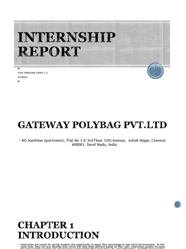 Internship Report | PDF | Internship | Job Hunting