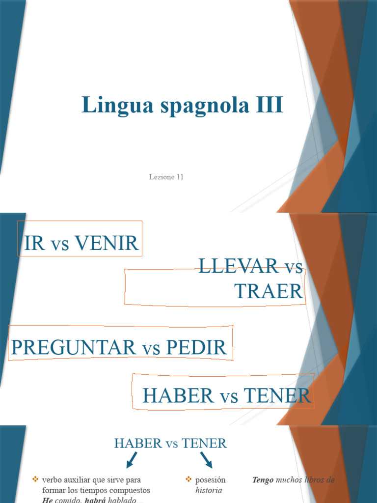 Verbos en español: IR, VENIR, LLEVAR, TRAER | PDF | Lingüística