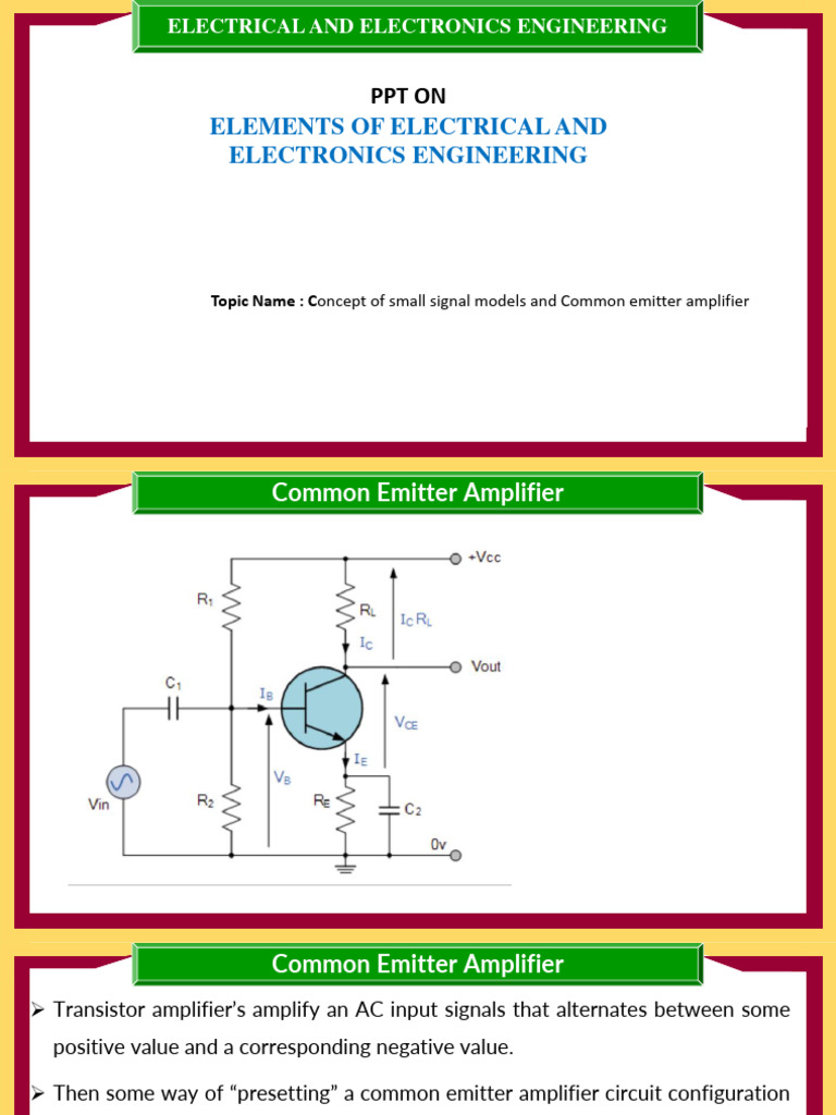 Small Signal Model For Transistors | PDF | Amplifier | Bipolar Junction ...