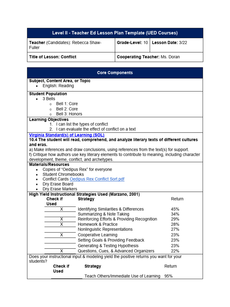 ued 496 shaw-fuller rebecca lesson plan 4 | PDF | Lesson Plan ...