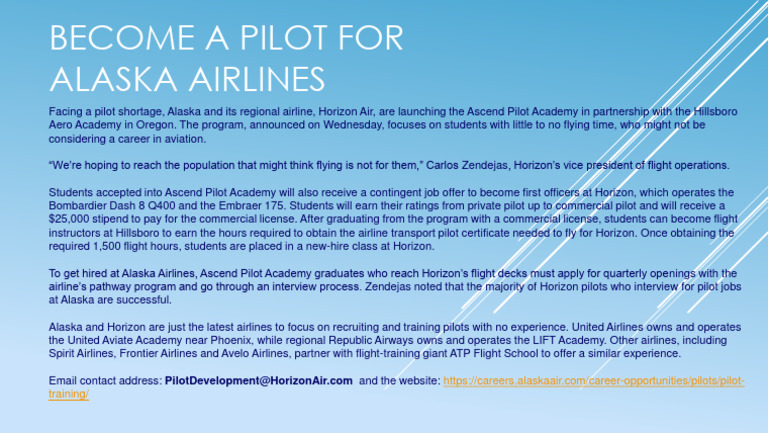 Alaska Airlines Pilot Training Program | PDF | Business