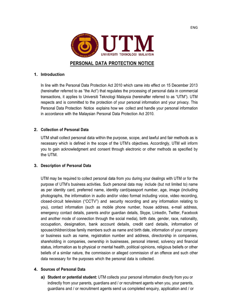 Personal Data Protection | PDF