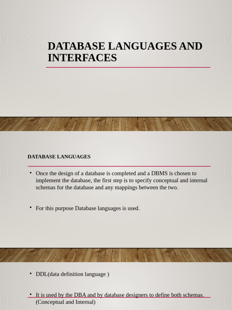 Database Languages and Interfaces | PDF | Databases | Graphical User Interfaces