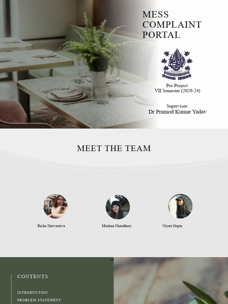 Project - Mess Complaint Portal | PDF | Java Script | World Wide Web