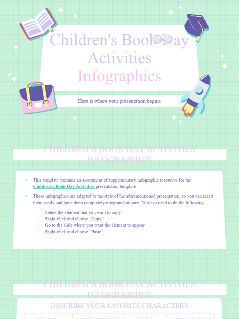 Children - S Book Day Activities Infographics by Slidesgo | PDF ...