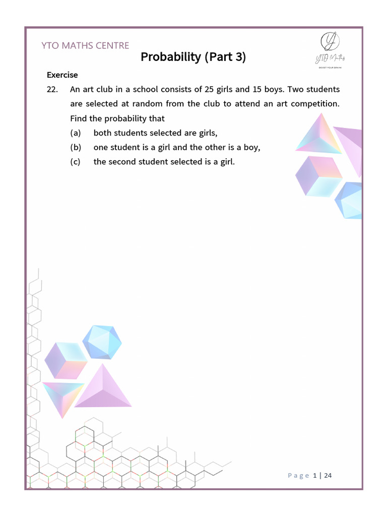 E Maths (Probability Part 3) | PDF | Gemstone | Blue