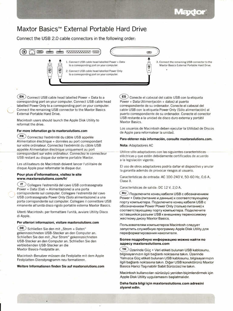 Maxtor Basics Portable Hard Drive Setup | PDF | Computing | Computer ...