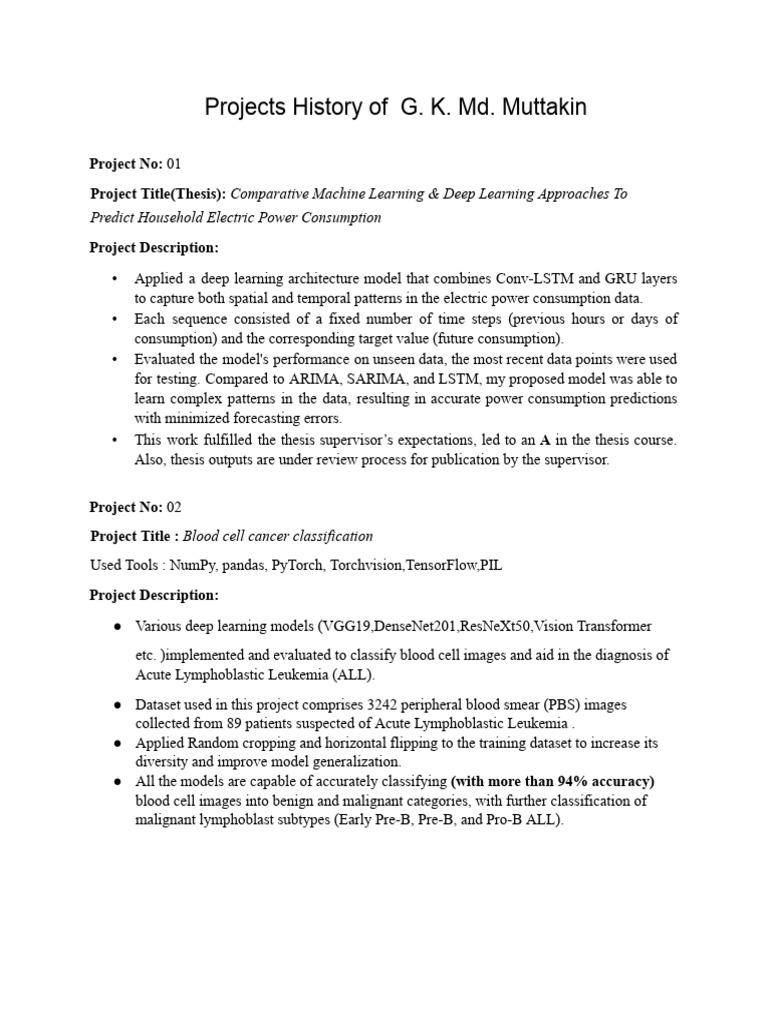Multimedia Projects History - G.K.Md. Muttakin | PDF | Arduino | Deep Learning