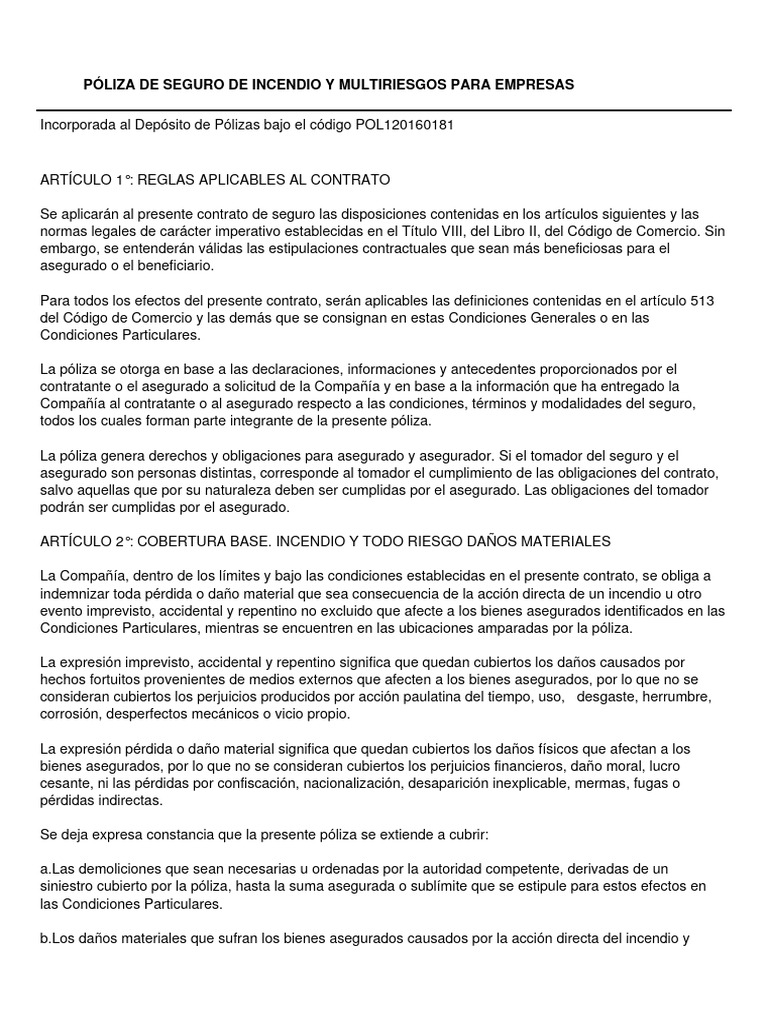 Muestra Documento | PDF | Póliza de seguros | Seguro