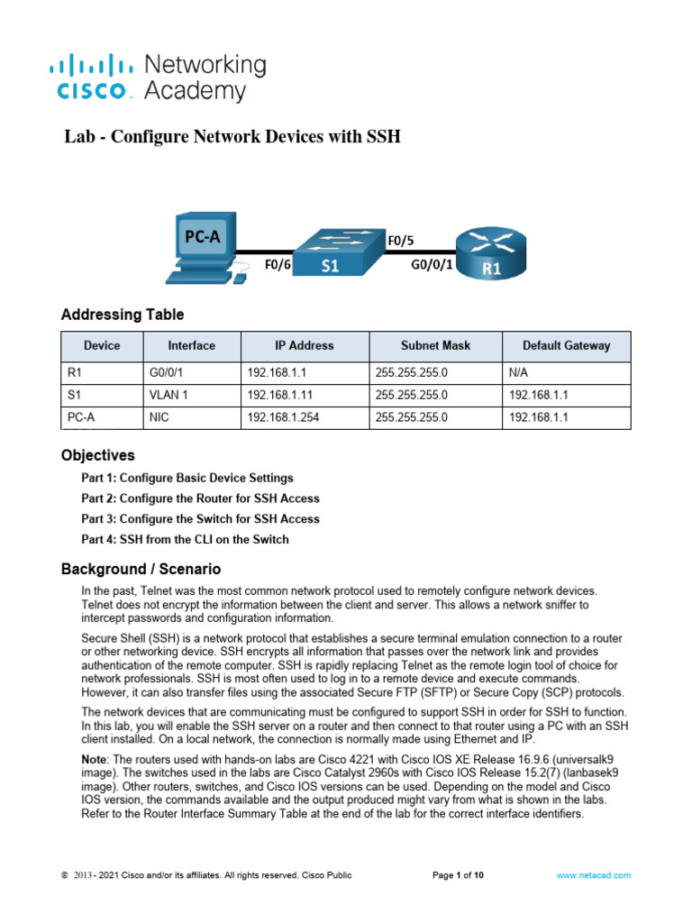Configure SSH on Cisco Devices | PDF | Computer Network | Secure Shell