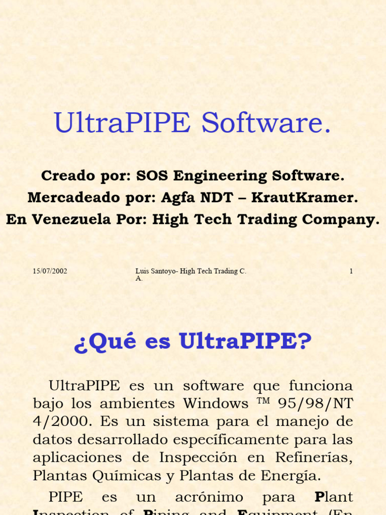 UltraPIPE Spanish Presentation | PDF | Corrosión | Software