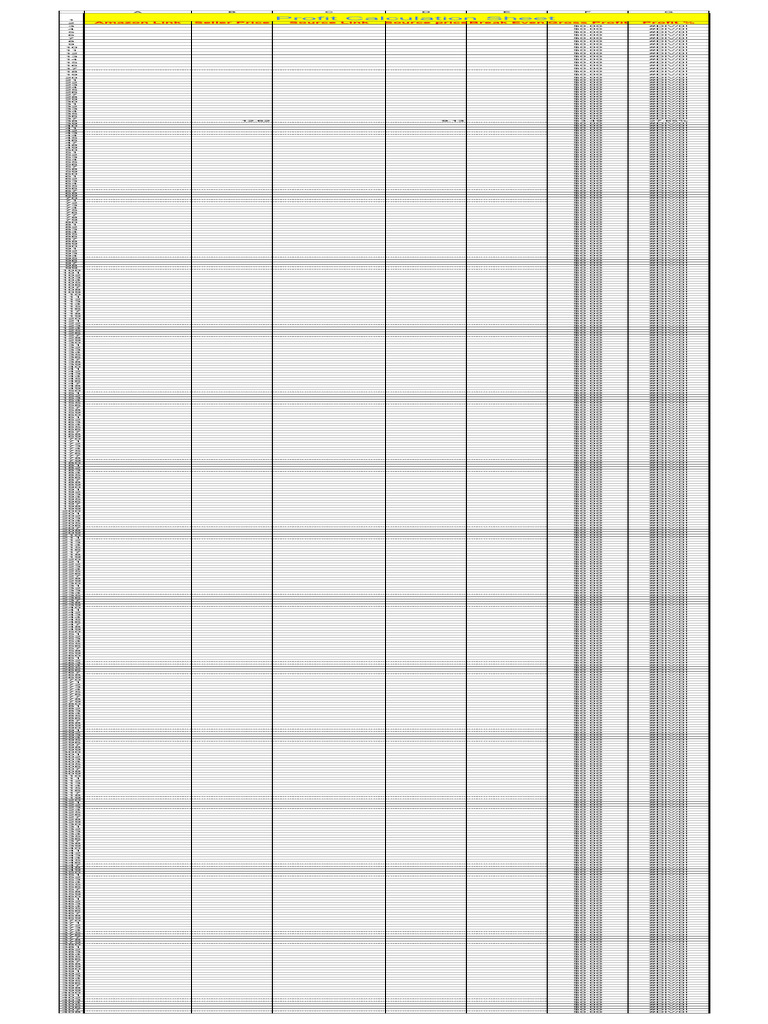 Profit Calculation Spreadsheet | PDF | Market (Economics) | Microeconomics