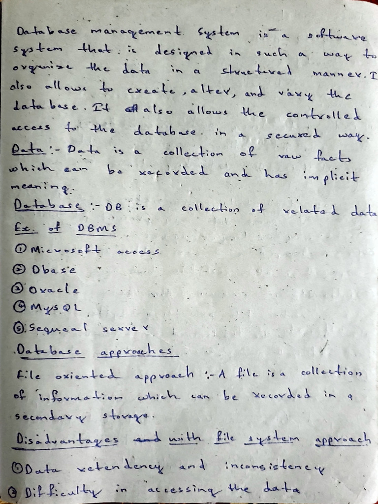 DBMS Unit-1,2 | PDF | Databases | Data Management Software