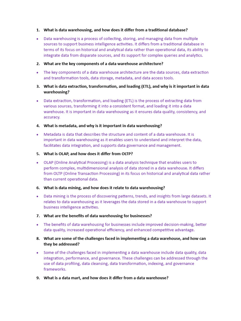 Data Warehousing Essentials | PDF | Data Warehouse | Business Intelligence