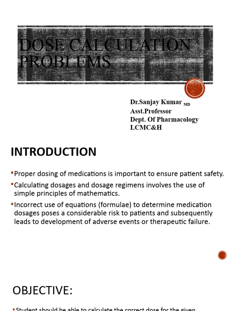 Dose Calculation Problems | PDF | Intravenous Therapy | Anemia