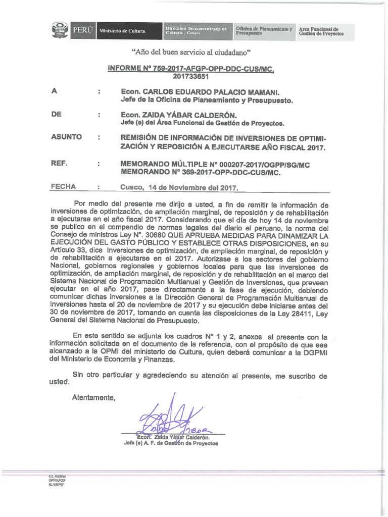 Justificación de Inversiones OARR 17-11-201 | PDF